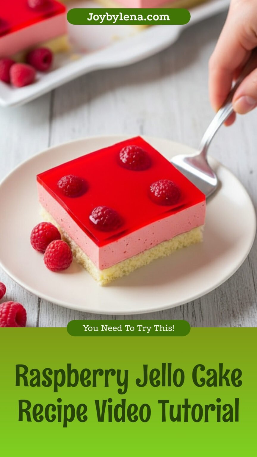 Raspberry Jello Cake Recipe Video Tutorial – Joy By Lena